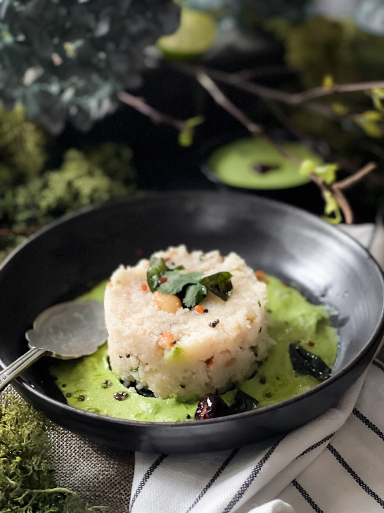 Semolina Upma with Green Coriander Chutney | Poetry of Spices